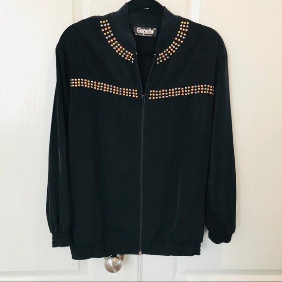 Gipetto | Jackets & Coats | Vintage Gilberto Studded Zip Jacket | Poshmark